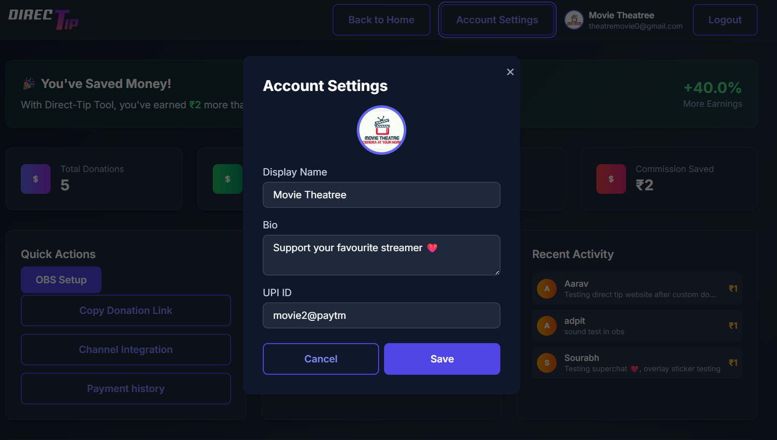 Direct Tip - Ultimate Donation & Chat Overlay for Streamers