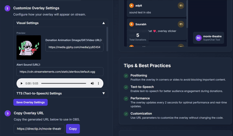Direct Tip - Ultimate Donation & Chat Overlay for Streamers